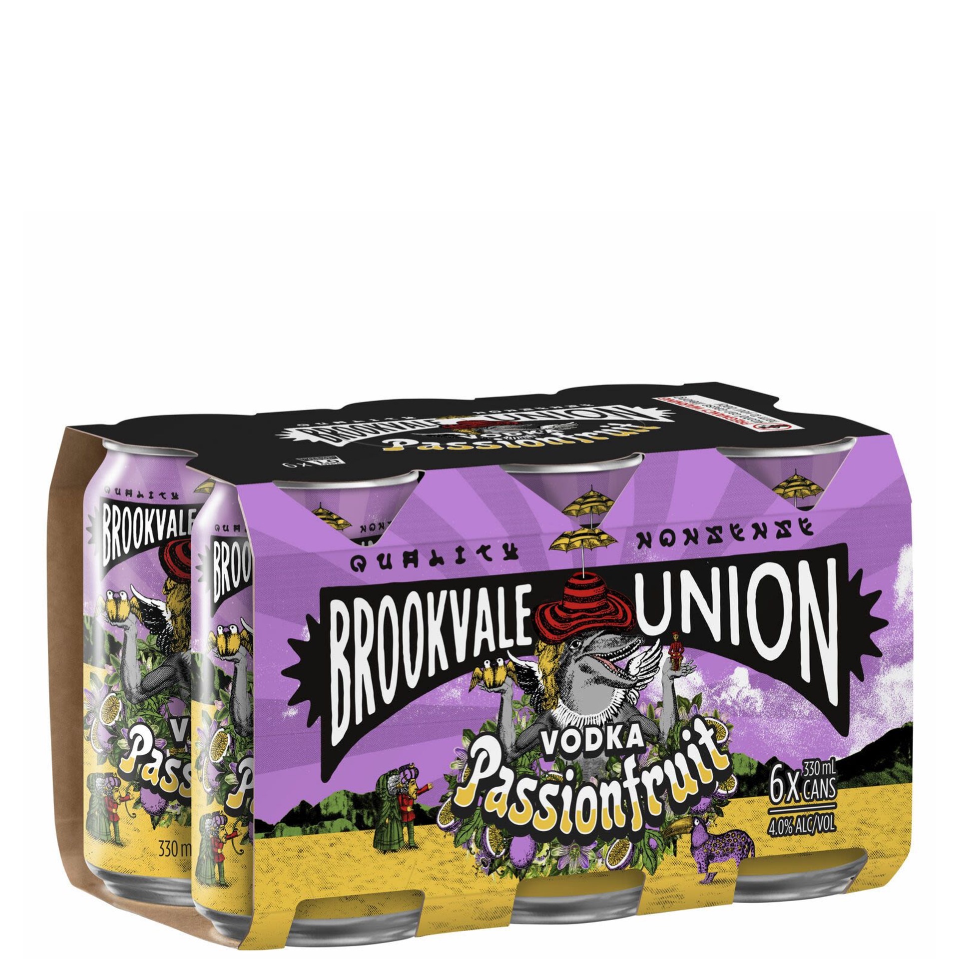 Brookvale Vodka & Passionfruit Can 330ml x 6 - Barrelhouse Cellars