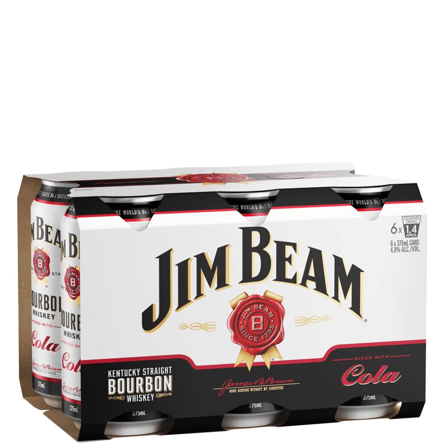 Jim Beam White & Cola Can 375ml x 6 - Barrelhouse Cellars